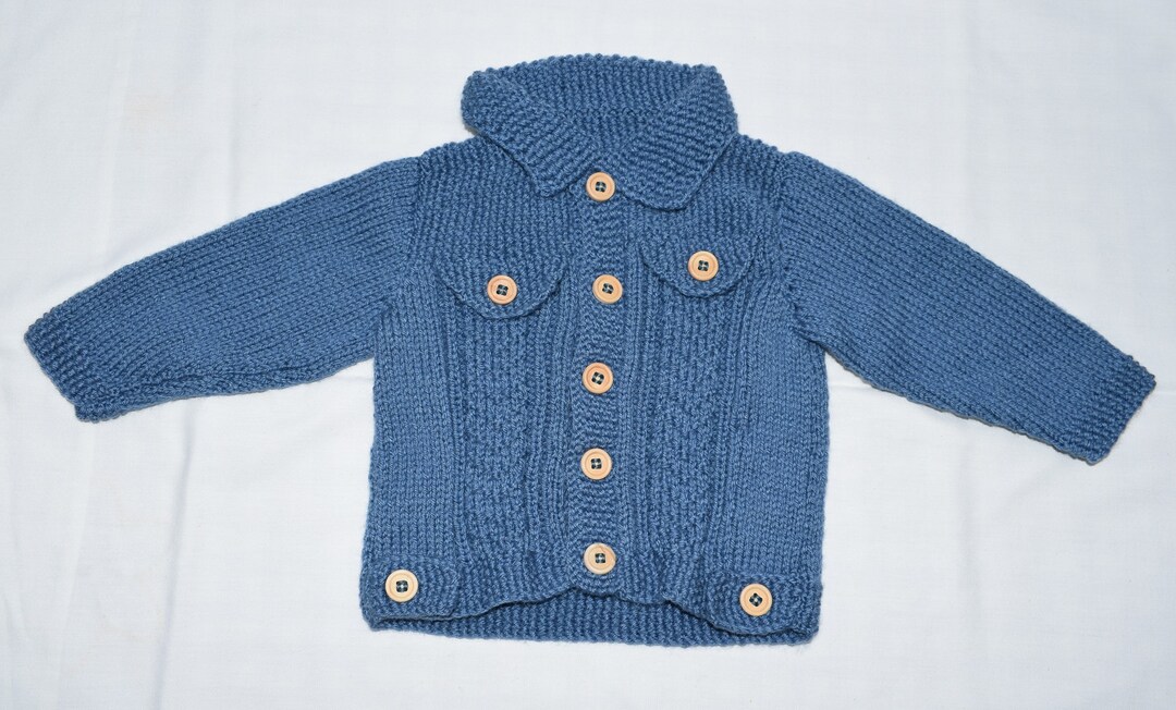 Hand Knitted Denim Jacket - Etsy UK