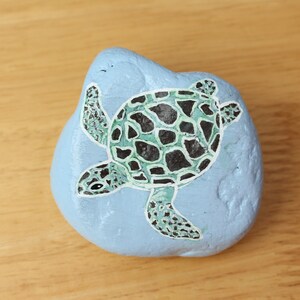 Hand-painted Cornish Stone Paperweight: Sealife Coastal Decor - Etsy UK