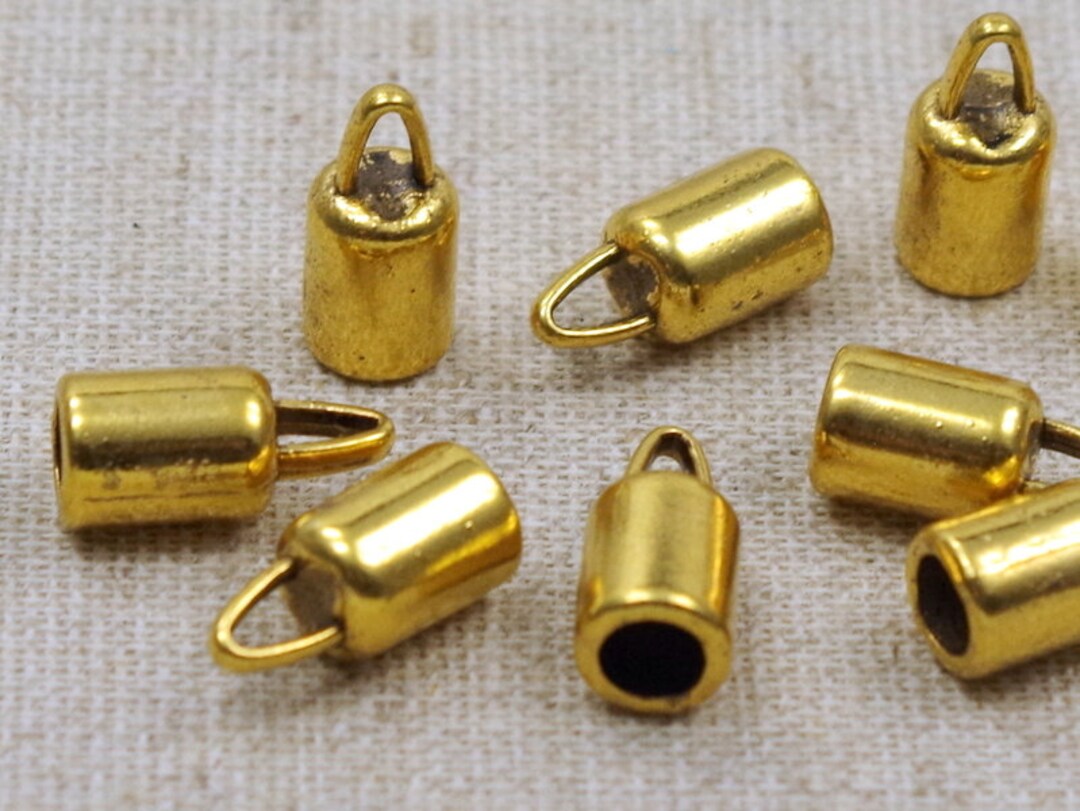 10 Simple End Caps With Eyelet Antique Gold 14 X 7 Mm - Etsy
