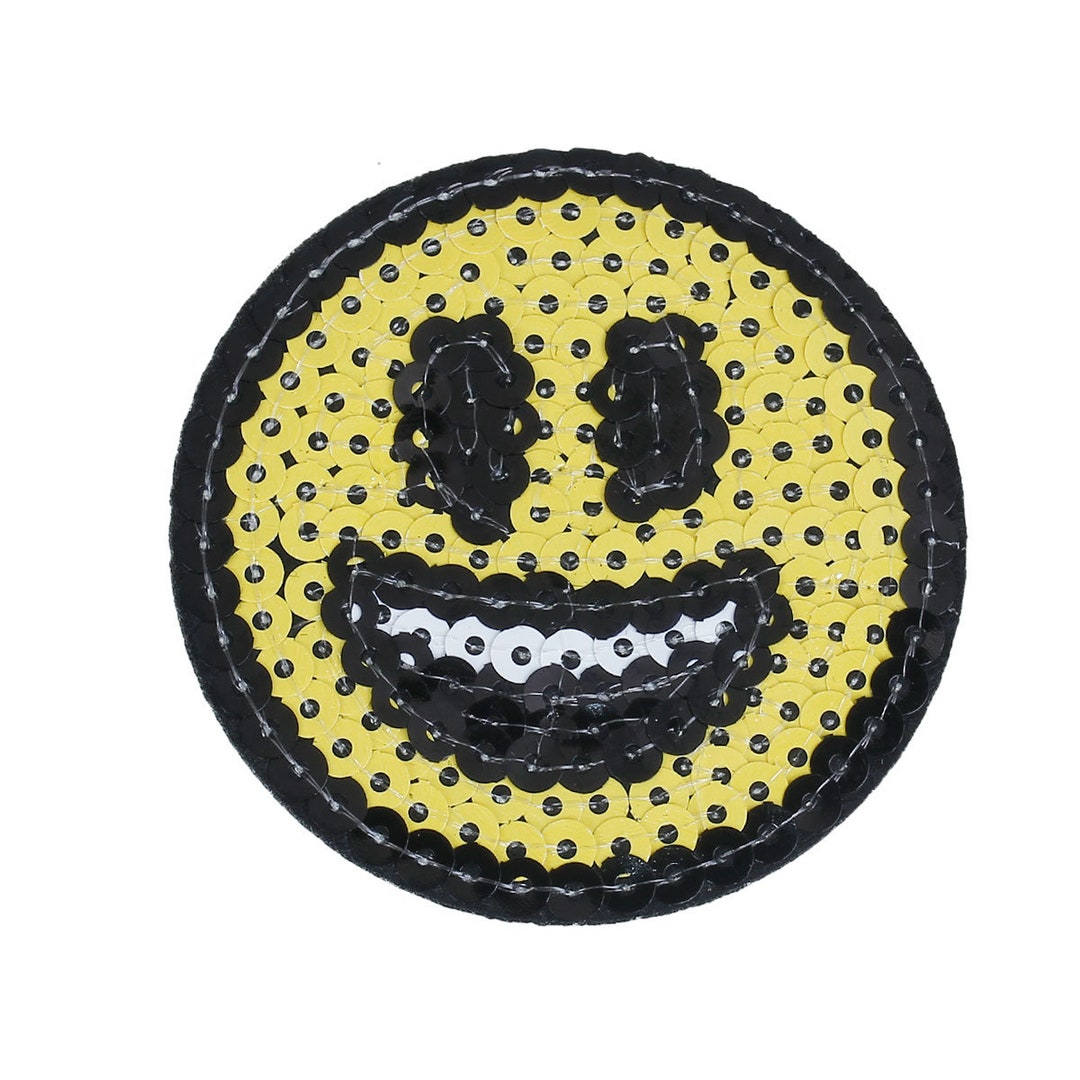 SMILEY Sequin Patch 6.4 Cm Patch Yellow - Etsy