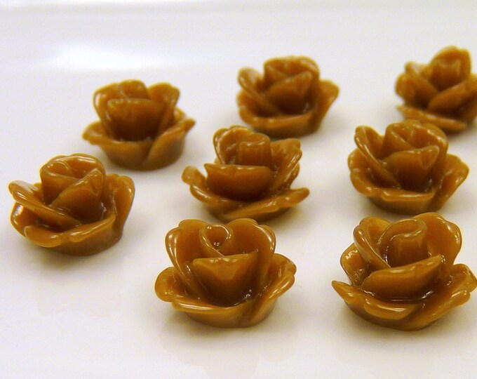 10 Cabochons Chocolate Brown Florets 10 Mm Roses - Etsy
