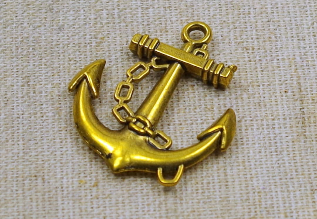 5 Large ANCHOR Pendants - Antique GOLD - 32 X 27 Mm - Etsy
