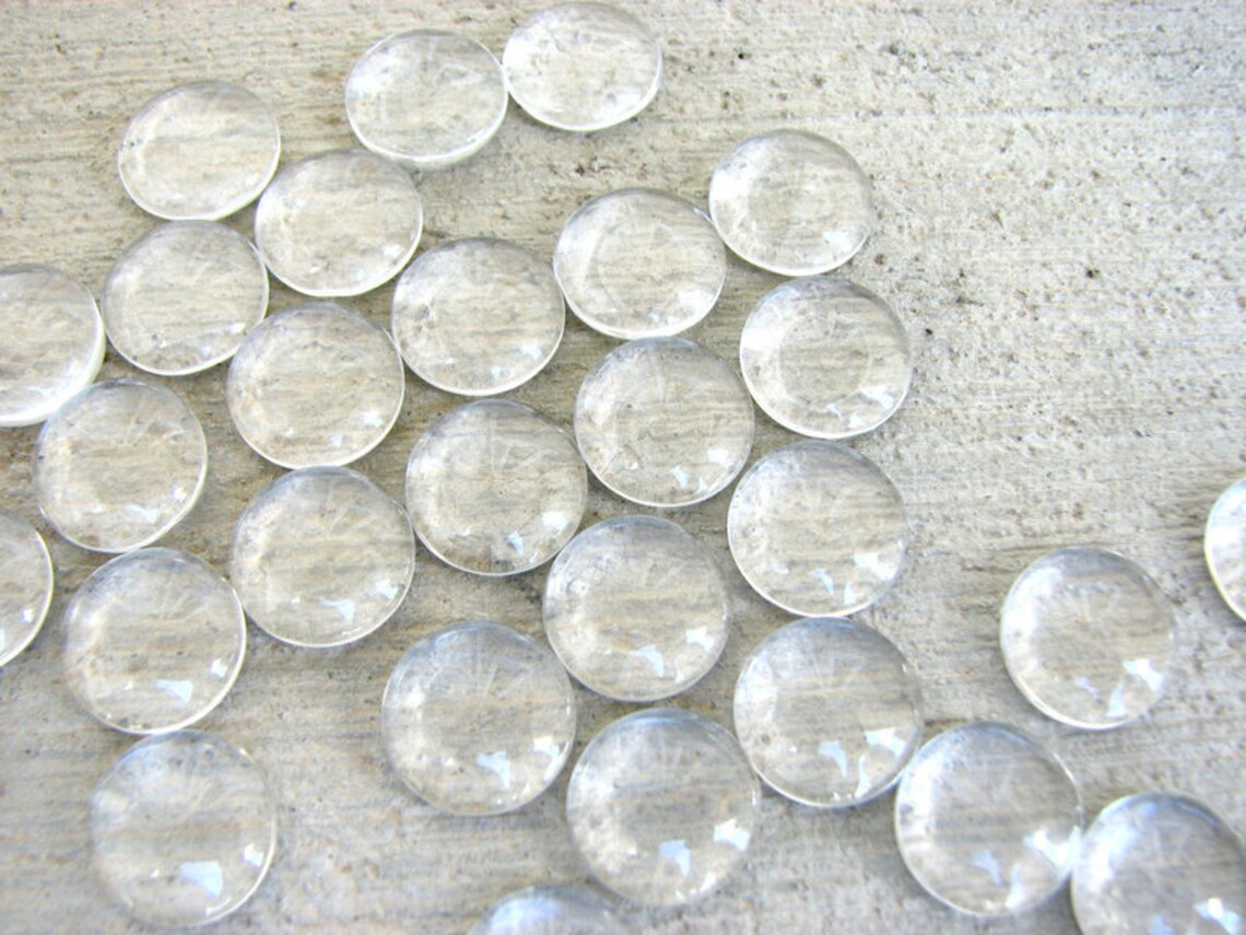 30 Crystal Clear Cabochons-12 Mm - Etsy
