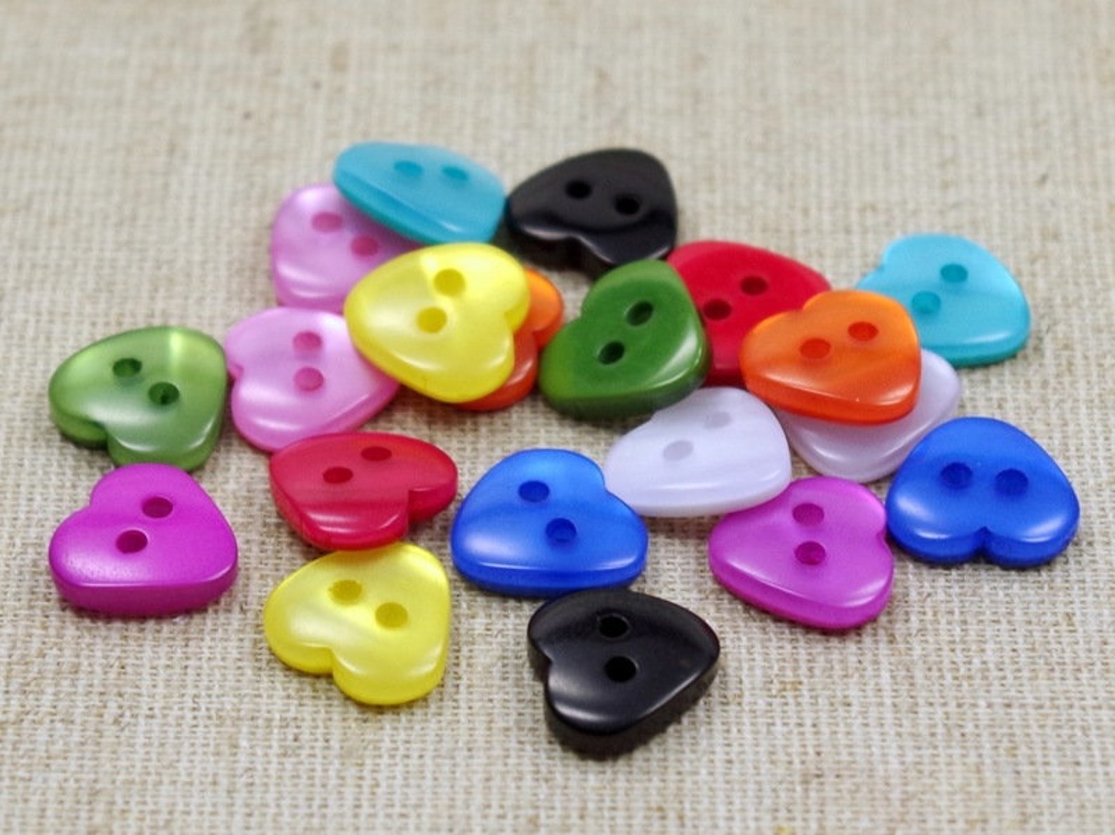 20 botones HEART 12 x 11 mm coloridos botones del corazón - Etsy España