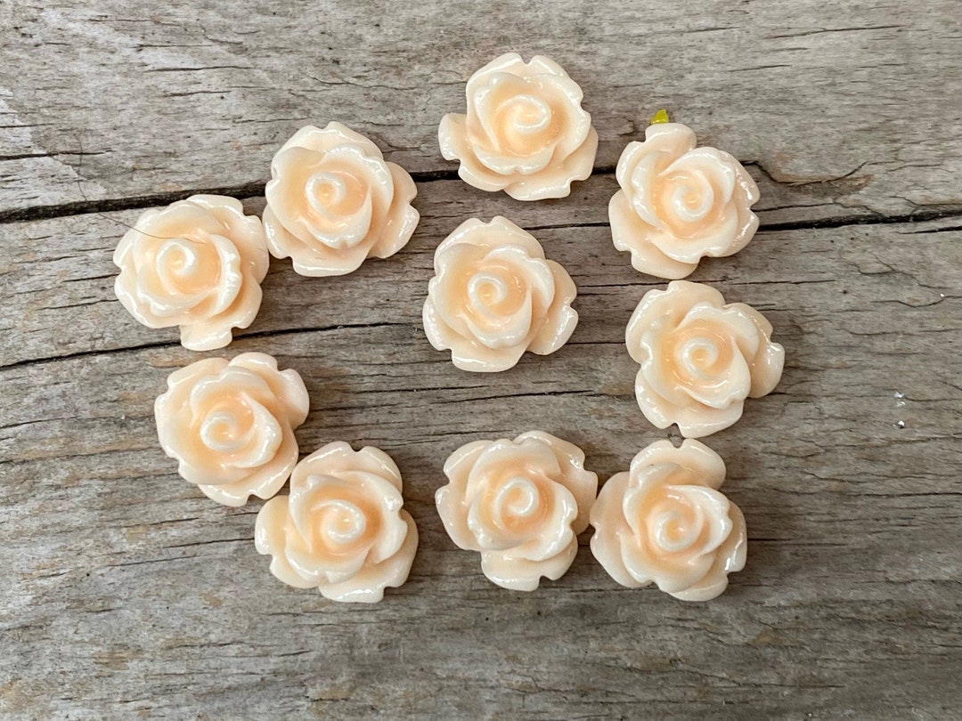 10 Cabochons Light Peach Florets 10 Mm Roses - Etsy