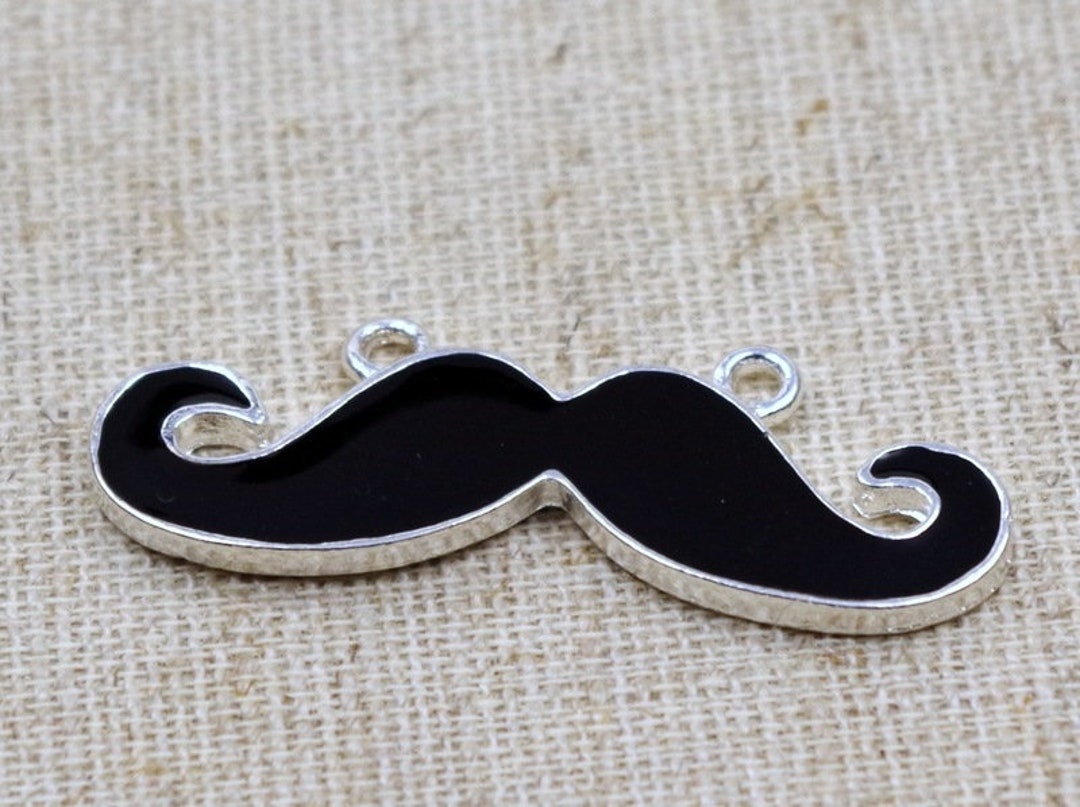 3 Pendant Beard-black-36 X 13 Mm-moustache - Etsy UK