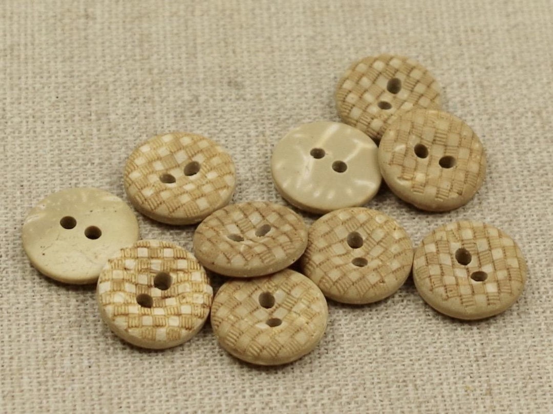 10 Coconut Buttons - 13 Mm - Braided Pattern - Etsy