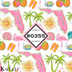 Instant Download Preppy Florida Pattern Florida Map Preppy | Etsy