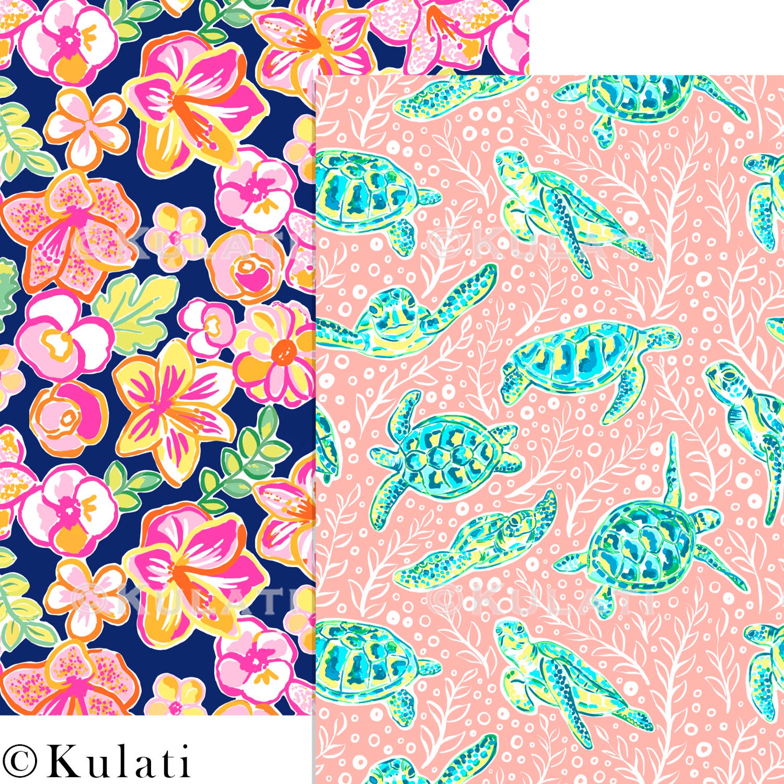 INSTANT DOWNLOAD Lilly style preppy floral Digital Paper | Etsy