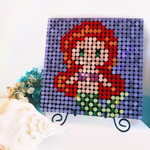 Little Mermaid Sequin Pixel Art Craft Kit - Do-it-yourself Wall Art - Etsy
