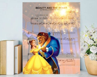 Beauty and the Beast Gaston Sheet Music Art Print - Etsy