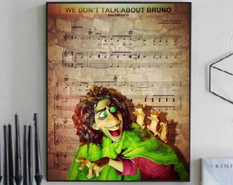 Encanto Characters We Dont Talk About Bruno Sheet Music Art Print - Etsy