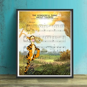 Tigger Sheet Music Wall Art, Canvas, Artwork, Art Print, Home Decor ...