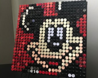 Minnie Mouse Sequin Pixel Art Craft Kit Do-it-yourself Wall | Etsy