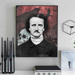 Edgar Allan Poe Raven Poem Wall Art, Canvas, Artwork, Art Print, Home ...