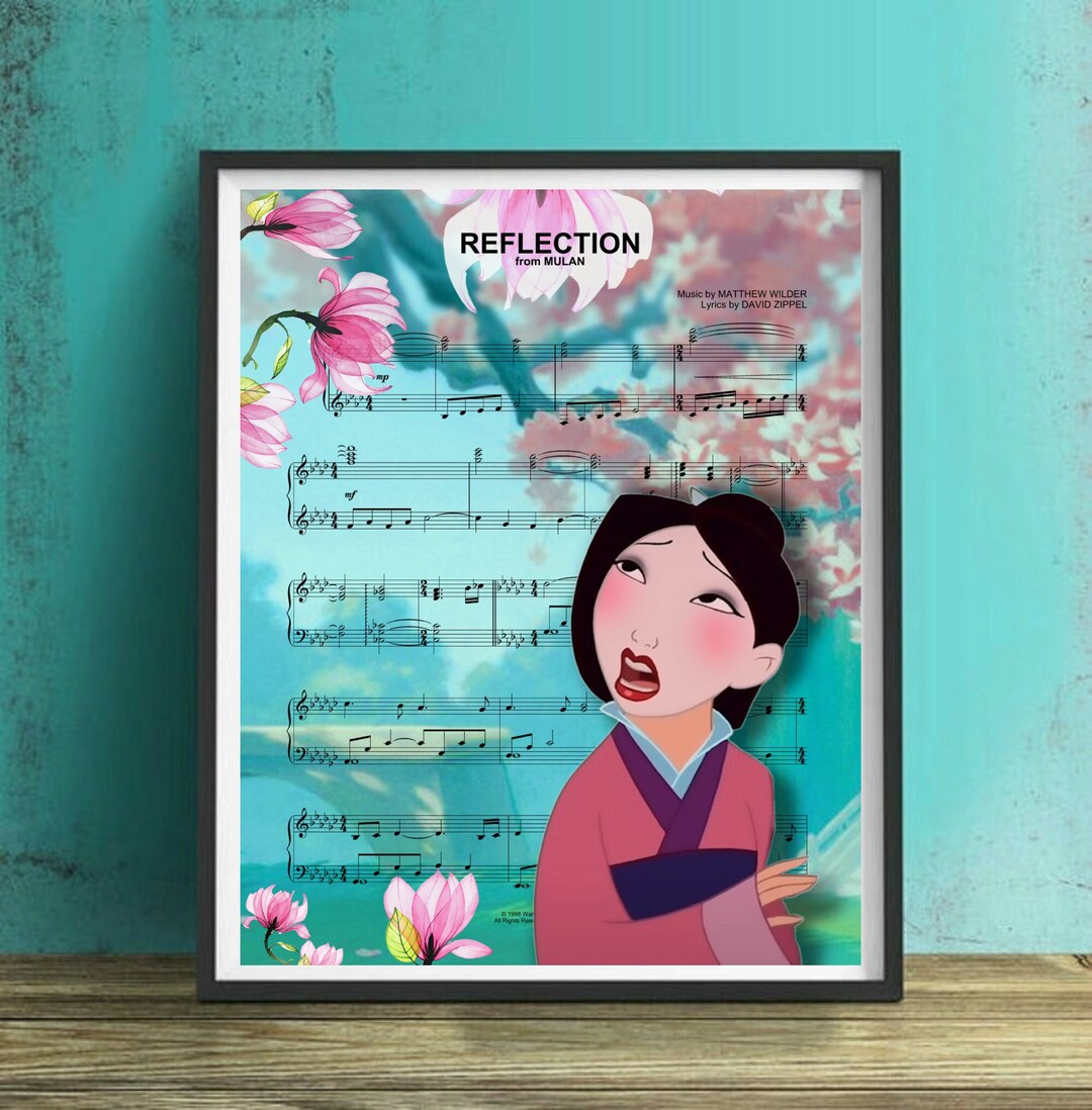 Mulan Reflection Sheet Music Wall Art, Canvas, Artwork, Art Print, Home ...