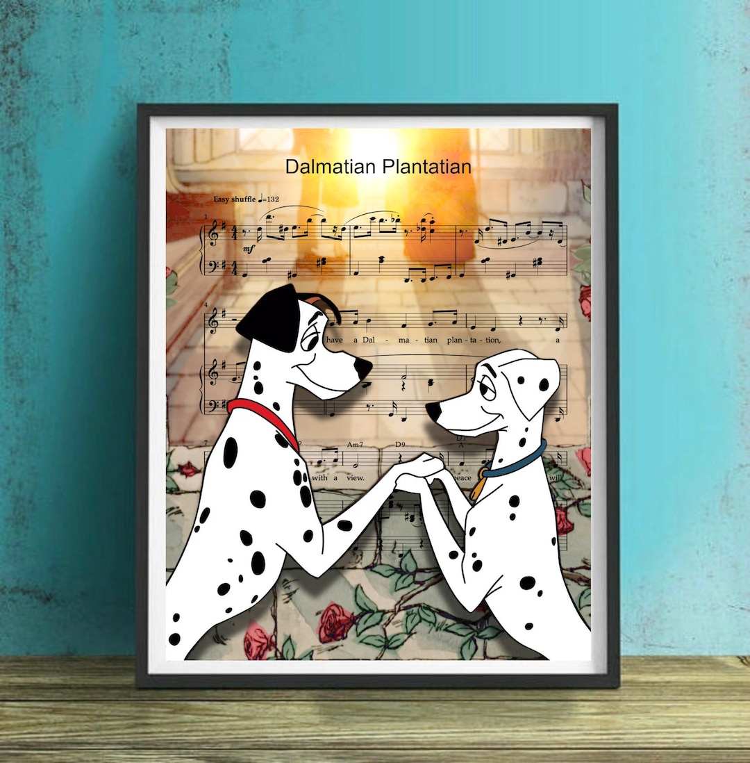 101 Dalmatians Dalmatian Plantation Sheet Music Wall Art, Canvas ...