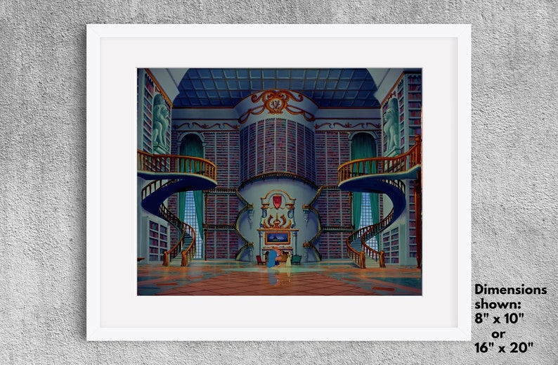 Belle's Library Scene From Beauty and the Beast Fine Art - Etsy