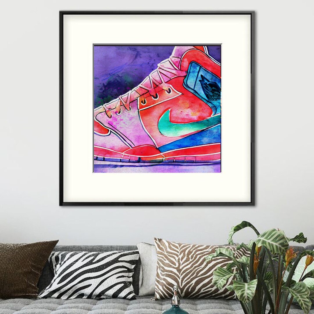Nike Watercolor Fine Art Painting, Wall Art, Canvas, Artwork, Poster ...