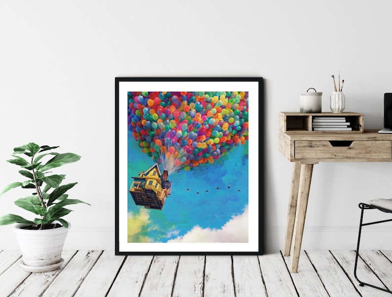 UP Movie Wall Art Watercolor Painting Print Canvas Poster - Etsy