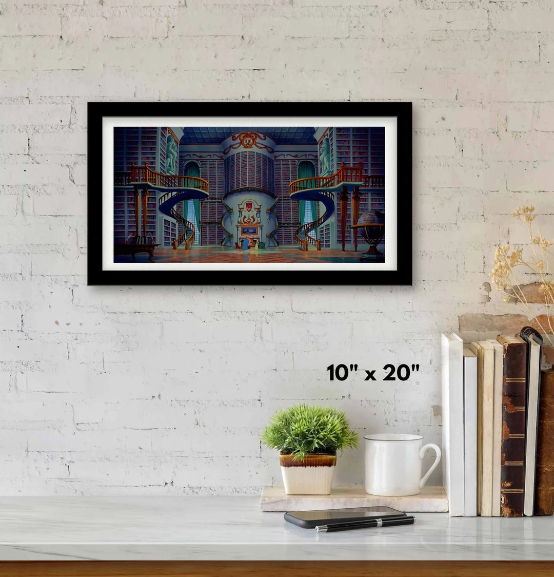 Belle's Library Scene From Beauty and the Beast Fine Art Wall Art ...