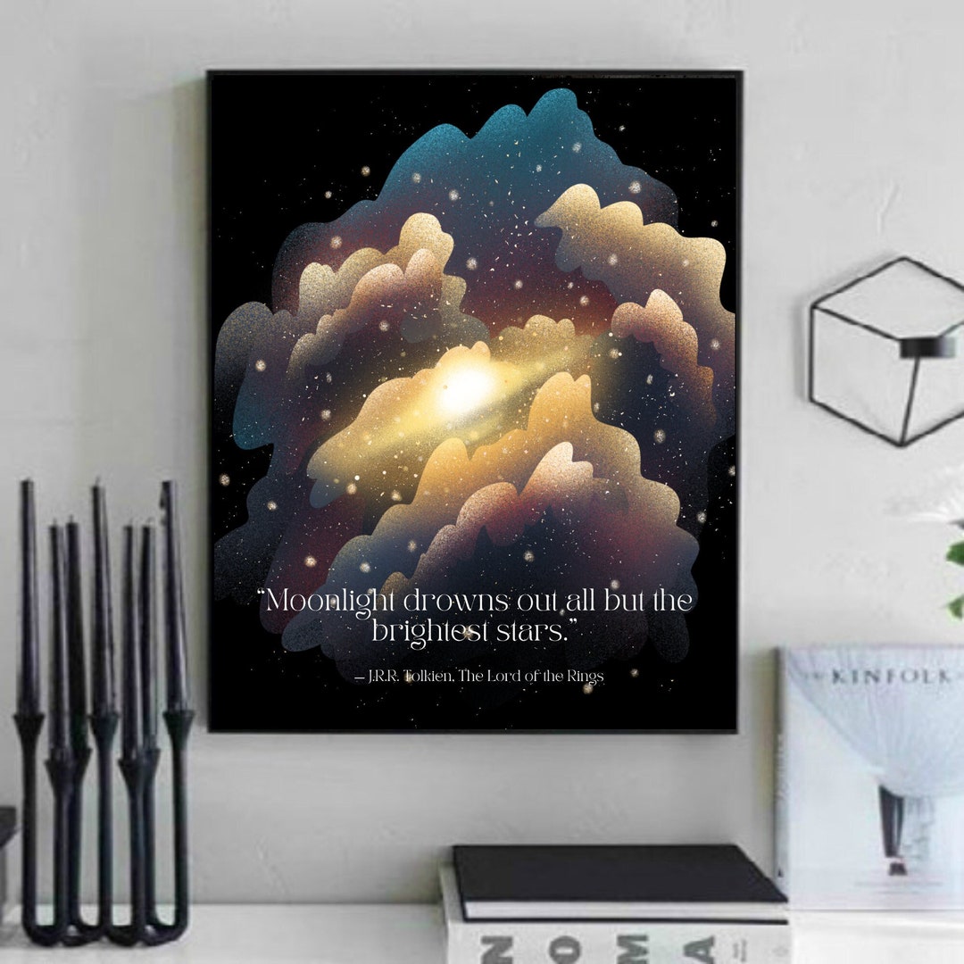 J.R.R. Tolkien Quote- Moonlight Drowns Out All but the Brightest Stars ...