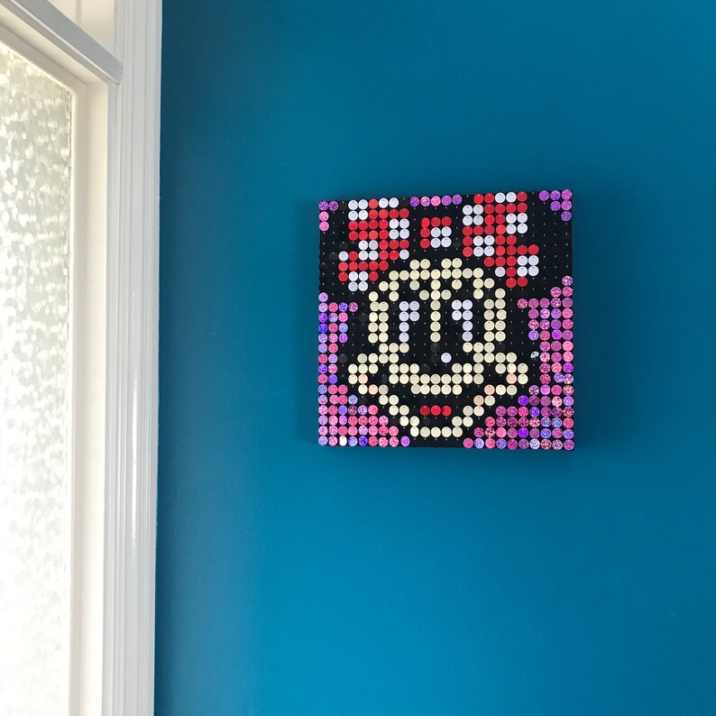 Minnie Mouse Sequin Pixel Art Craft Kit Do-it-yourself Wall | Etsy