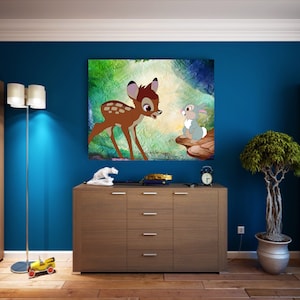 Bambi and Thumper Painting Wall Art, Canvas, Artwork, Art Print, Home ...
