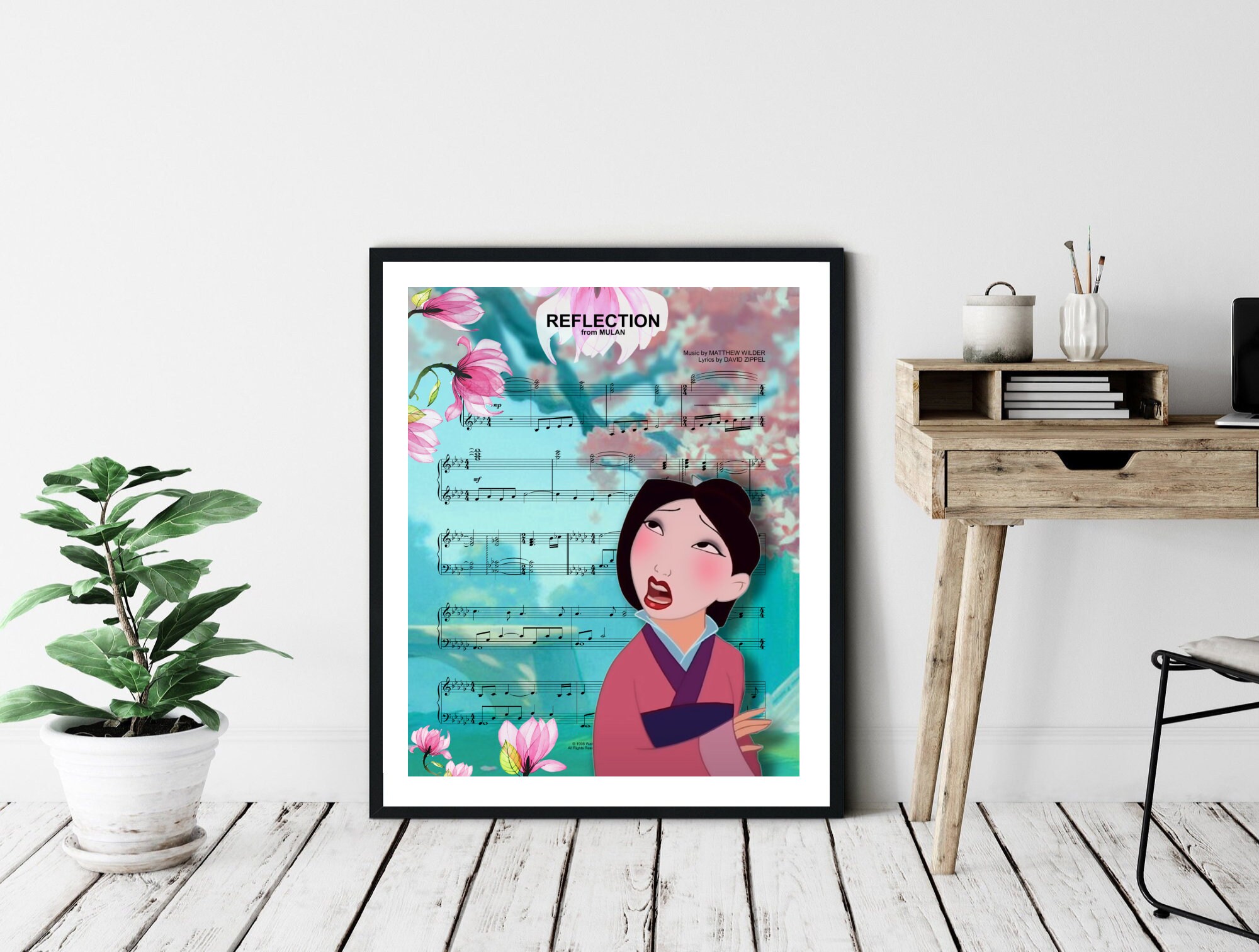 Mulan Reflection Sheet Music Wall Art, Canvas, Artwork, Art Print, Home ...