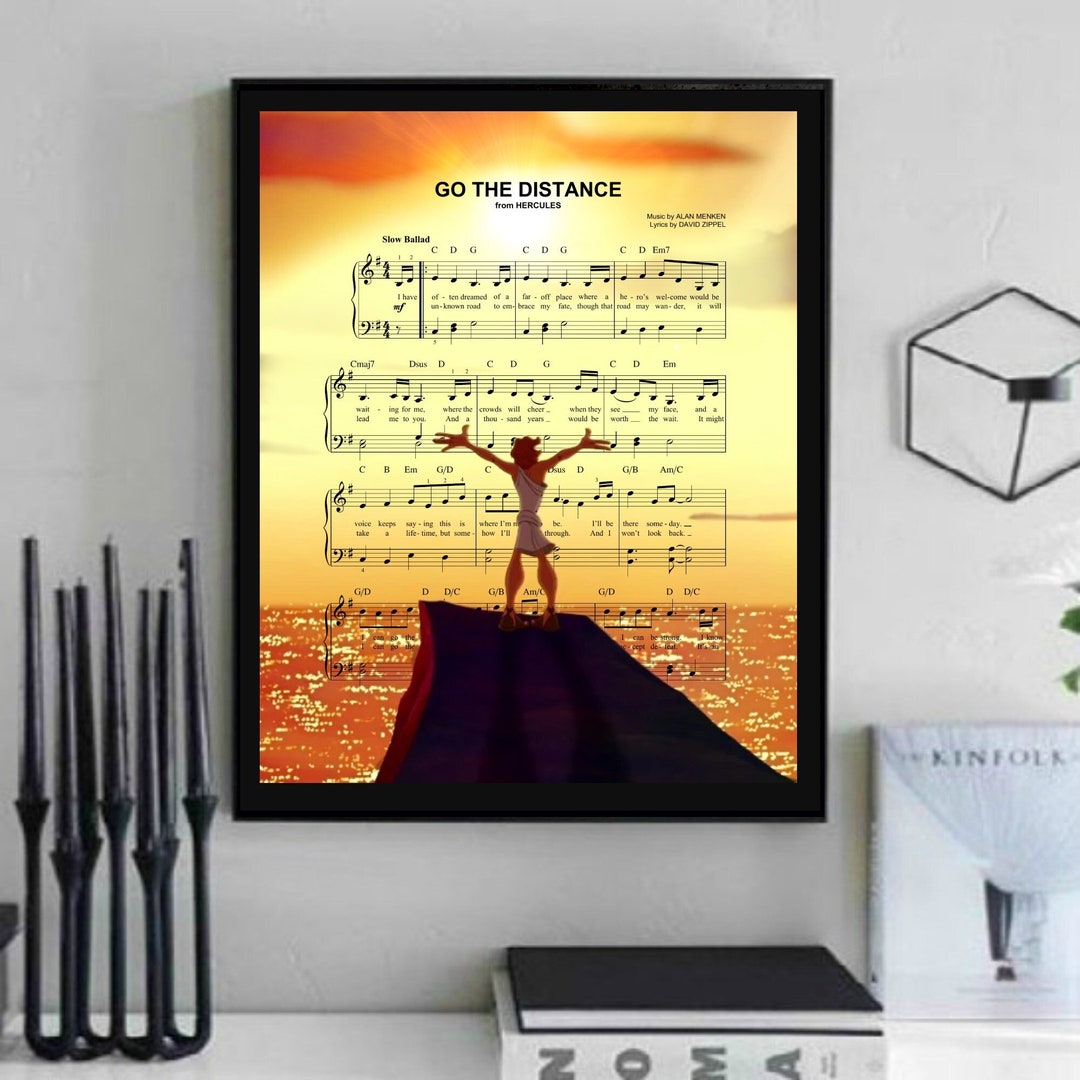 Hercules Go the Distance Sheet Music Wall Art, Canvas, Artwork, Art ...