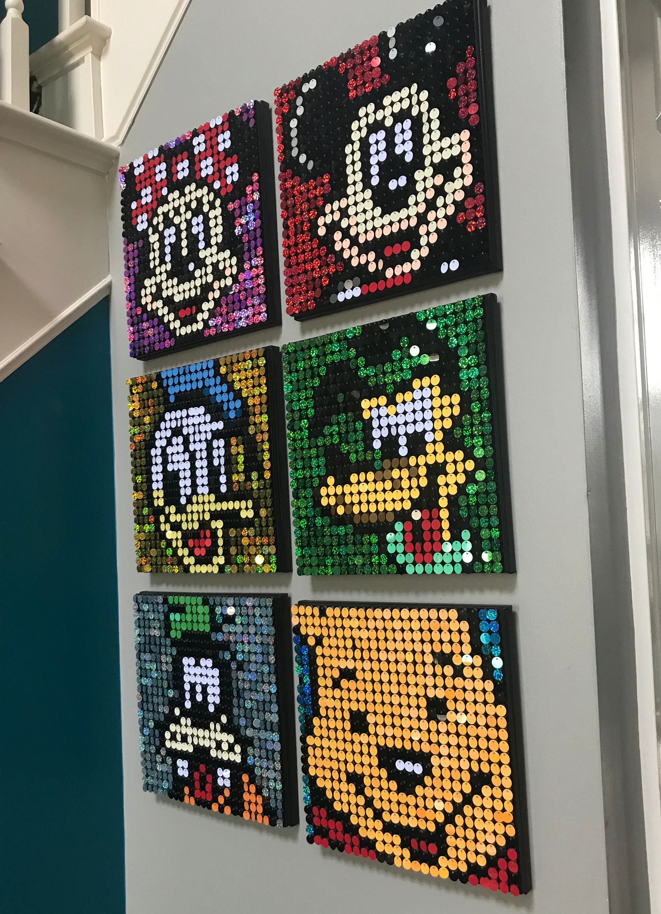 Minnie Mouse Sequin Pixel Art Craft Kit Do-it-yourself Wall - Etsy