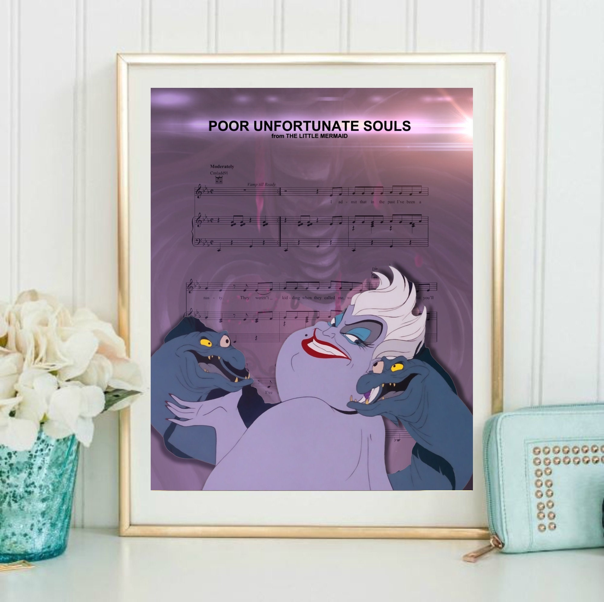 Ursula, Poor Unfortunate Souls Sheet Music Wall Art, Canvas, Artwork ...