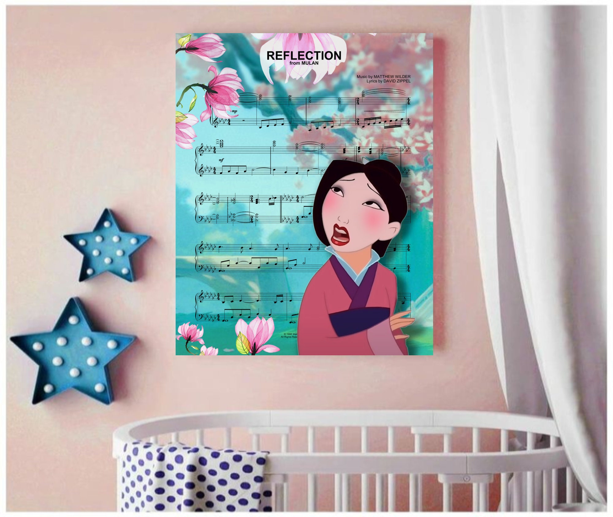 Mulan Reflection Sheet Music Wall Art, Canvas, Artwork, Art Print, Home ...