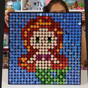 Little Mermaid Sequin Pixel Art Craft Kit - Do-it-yourself Wall Art - Etsy