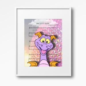 Figment One Little Spark Sheet Music Wall Art, Epcot Disney Canvas ...