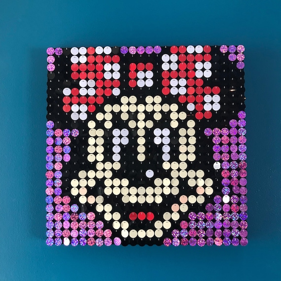 Minnie Mouse Sequin Pixel Art Craft Kit Do-it-yourself Wall | Etsy