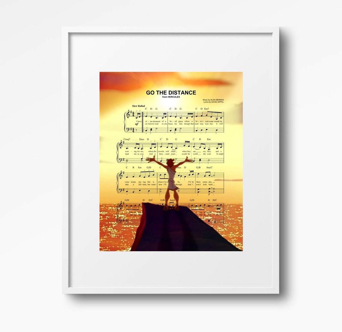 Hercules Go the Distance Sheet Music Wall Art, Canvas, Artwork, Art ...