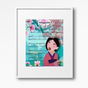 Mulan Reflection Sheet Music Wall Art, Canvas, Artwork, Art Print, Home ...