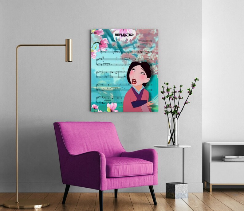 Mulan Reflection Sheet Music Wall Art, Canvas, Artwork, Art Print, Home ...