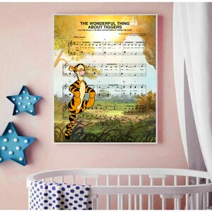 Tigger Sheet Music Wall Art, Canvas, Artwork, Art Print, Home Decor ...