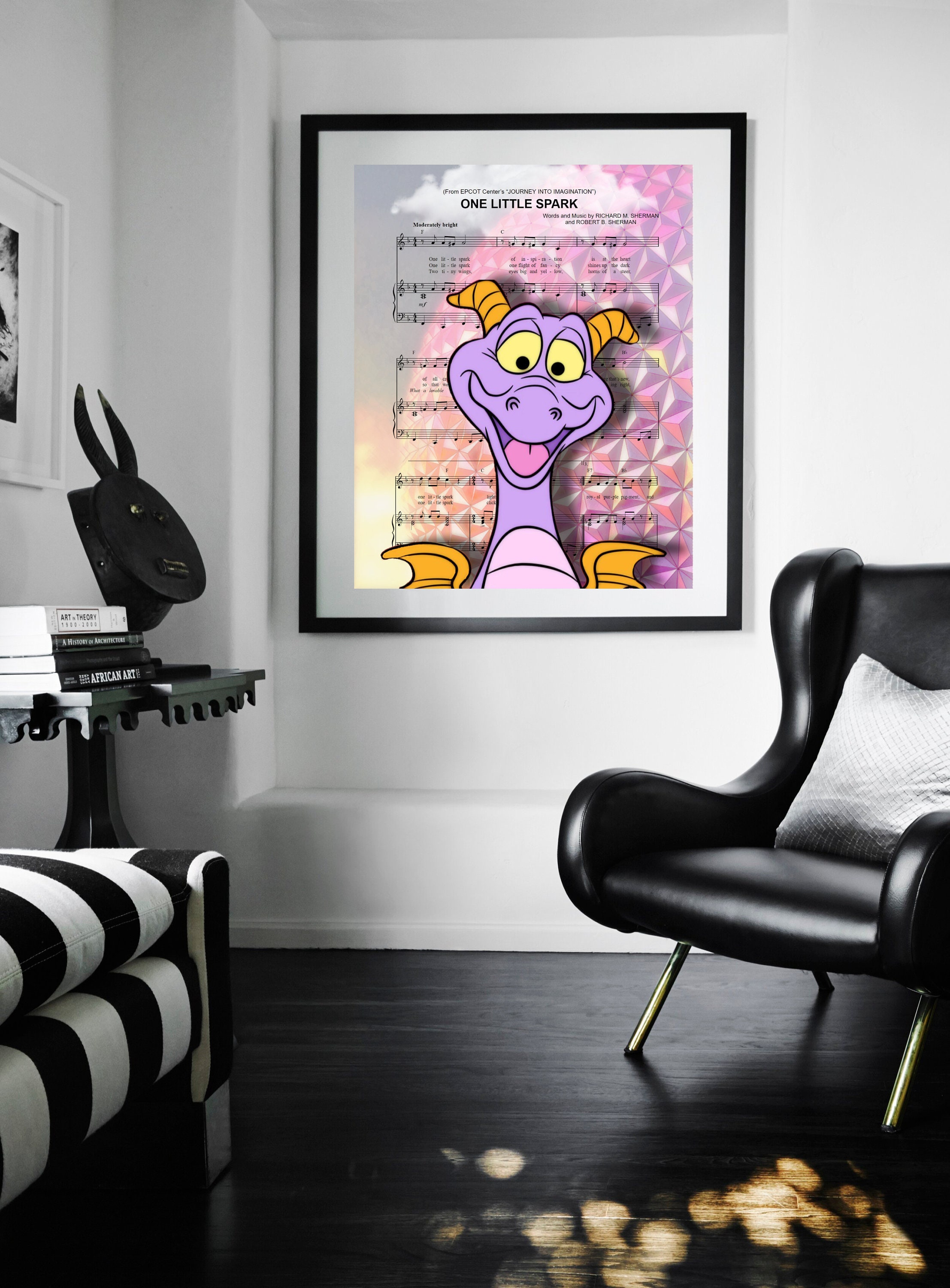 Figment One Little Spark Sheet Music Wall Art, Epcot Disney Canvas ...