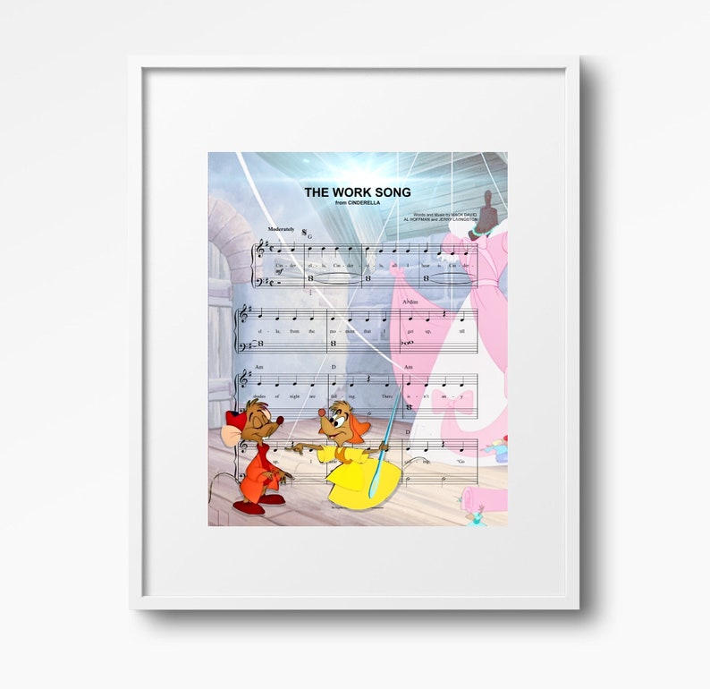 Cinderella the Work Song Sheet Music Sheet Music Wall Art, Canvas ...