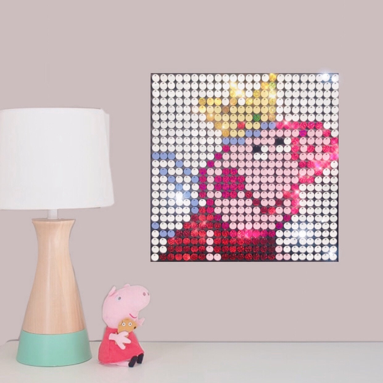 Peppa Pig Sequin Pixel Art Craft Kit Do-it-yourself Wall Art - Etsy