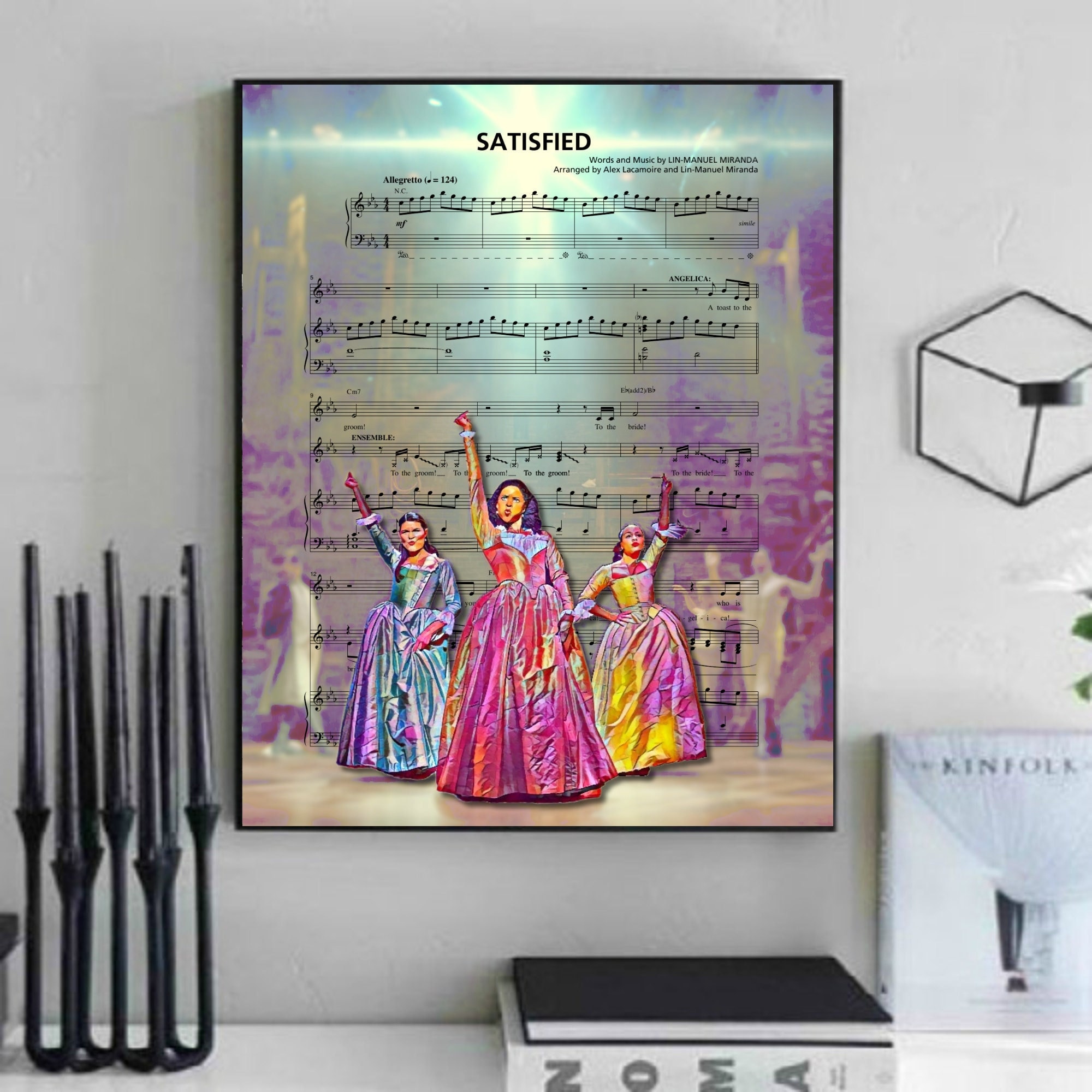 Hamilton Satisfied Sheet Music Wall Art, Canvas, Artwork, Art Print ...