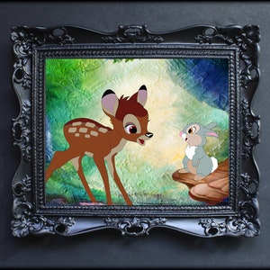 Bambi and Thumper Painting Wall Art, Canvas, Artwork, Art Print, Home ...