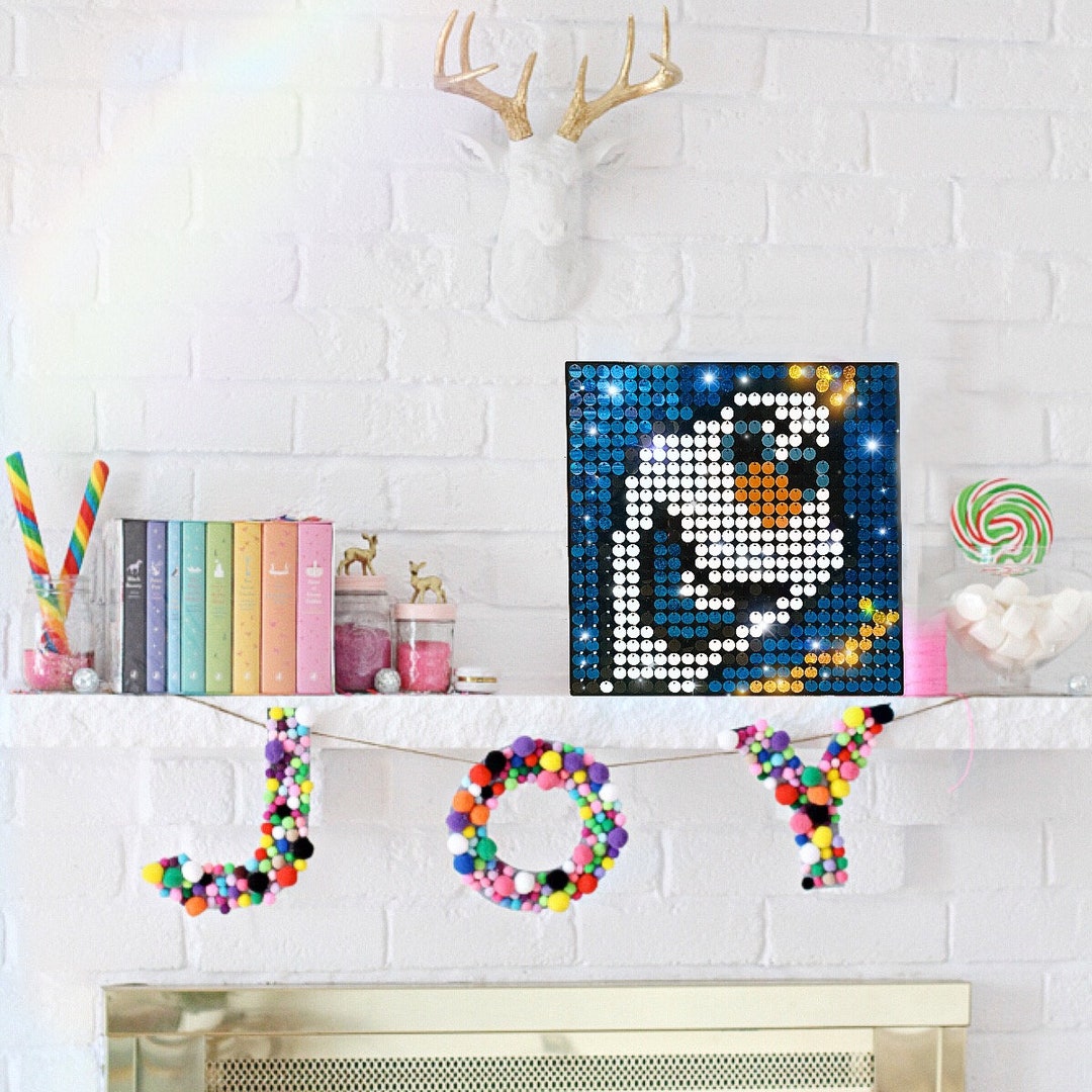Olaf Sequin Pixel Art Craft Kit - Do-it-yourself Wall Art - Etsy