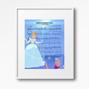 Cinderella Bibbidi Bobbidi Boo Sheet Music Wall Art, Canvas, Artwork ...