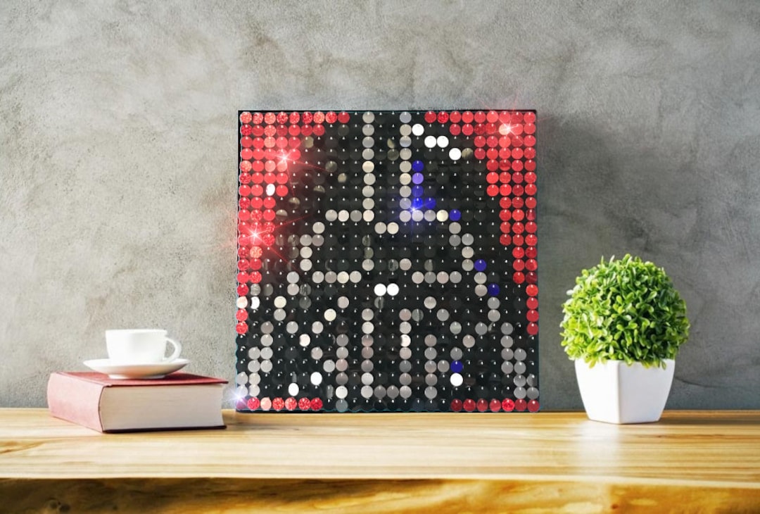 Darth Vader or R2-D2 Sequin Pixel Art Craft Kit - Do-it-yourself Wall ...
