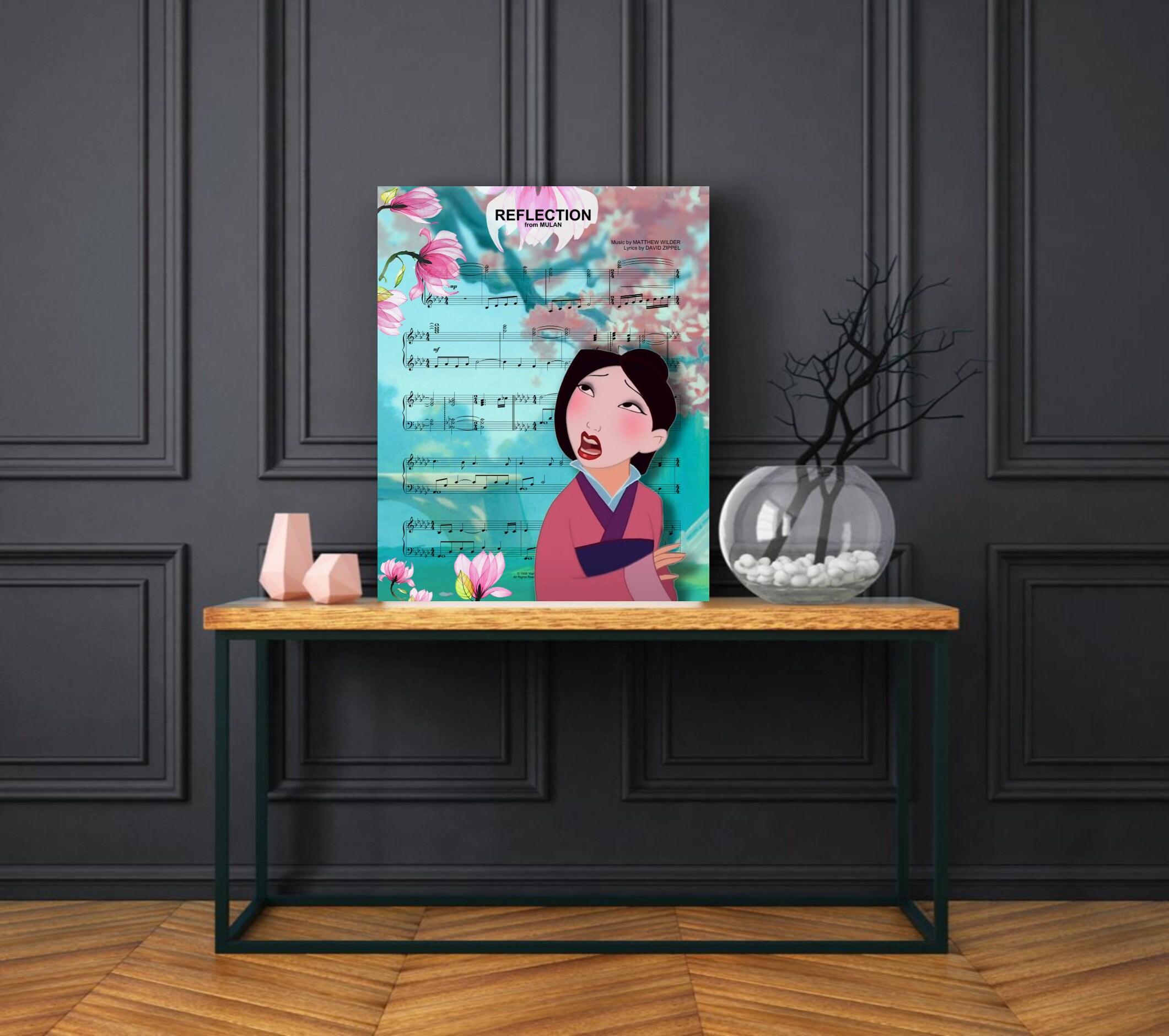 Mulan Reflection Sheet Music Wall Art, Canvas, Artwork, Art Print, Home ...