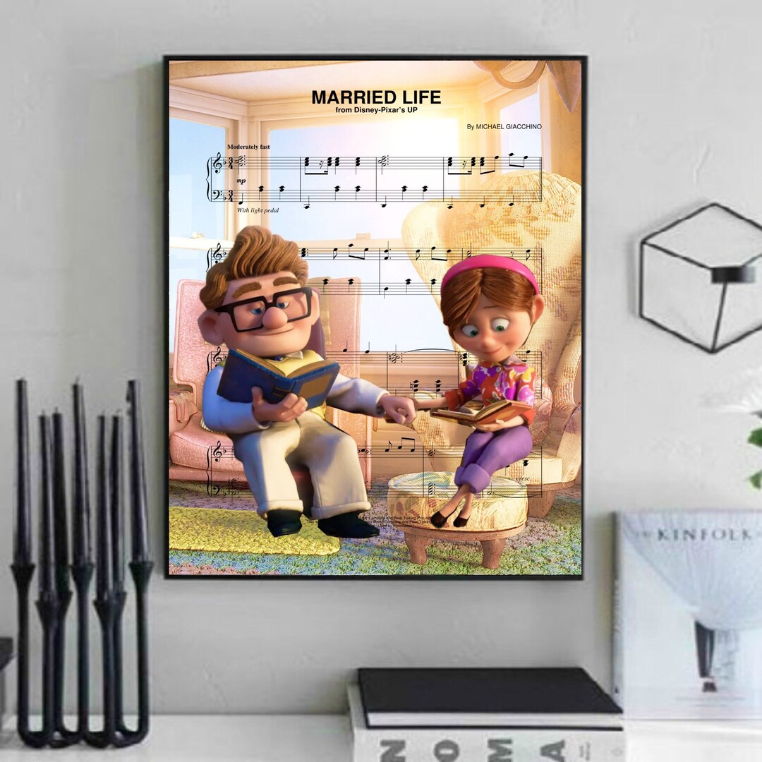 UP Original Wall Art, Painting, Print, Canvas, Married Life Sheet Music ...